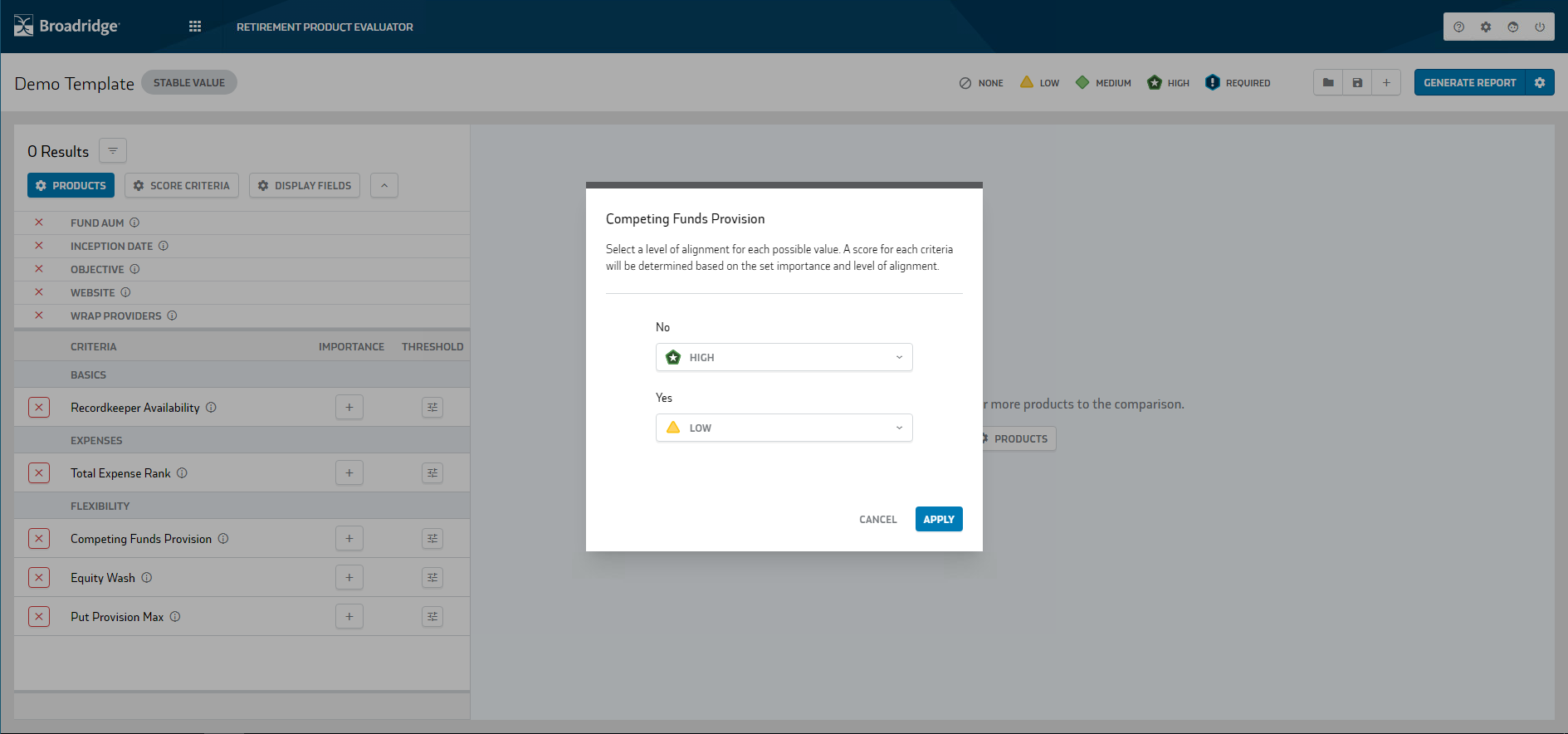 Creating a Scoring Template in the Retirement Product Evaluator – How ...